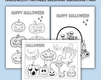 Printable Childrens Halloween Coloring Book 10 Pages - Etsy