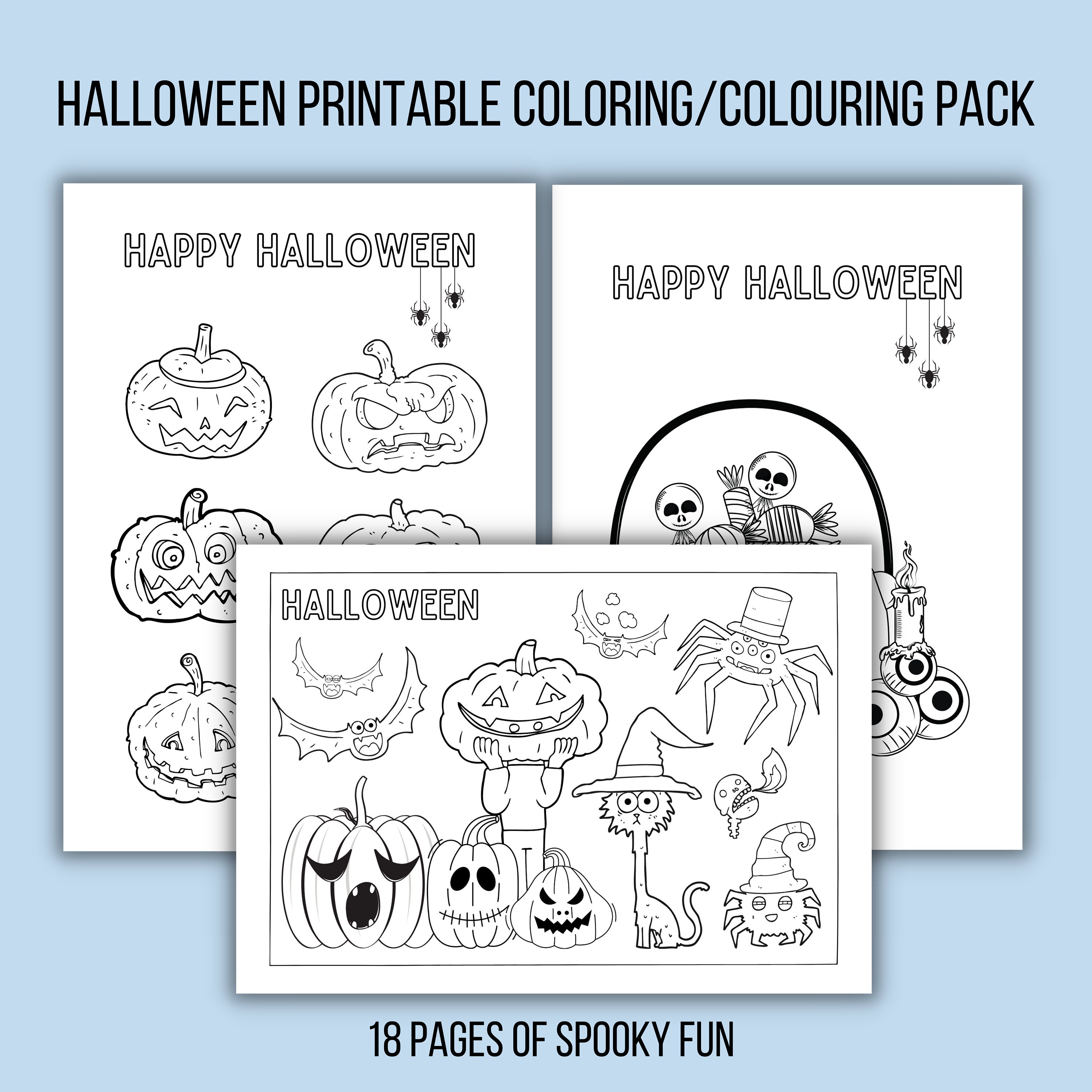 Halloween Activity Colouring Coloring Pack Book Printable Childrens ...