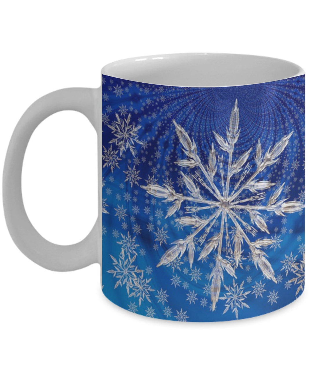 Snowflake Mug, Blue Sky Mug, Dancing Snowflake Coffee Mug Gift Idea - Etsy