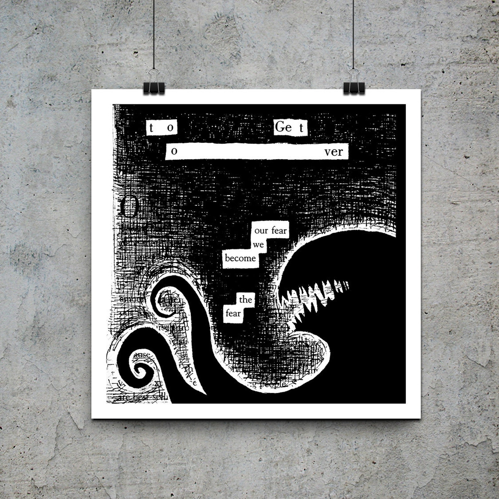 Original Wall Art / Blackout Poetry / Art Print / 10x10 / Book Art ...