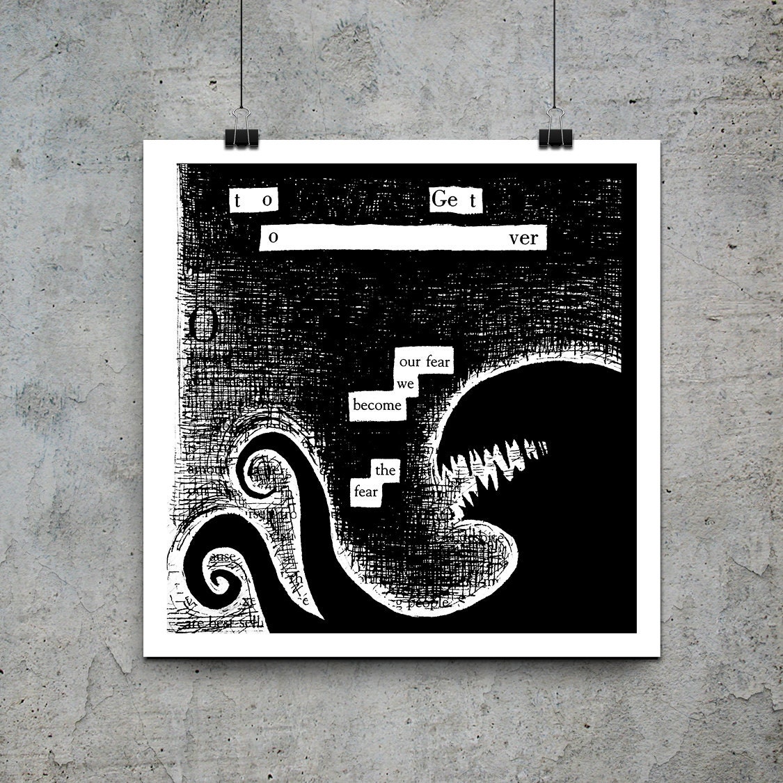 Original Wall Art / Blackout Poetry / Art Print / 10x10 / Book Art ...