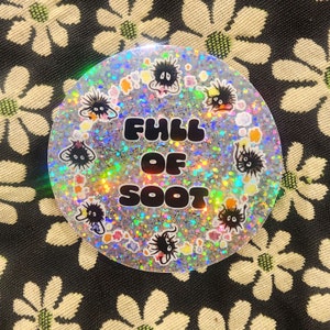 Soot Sprites Circle Glitter Art Sticker - Etsy