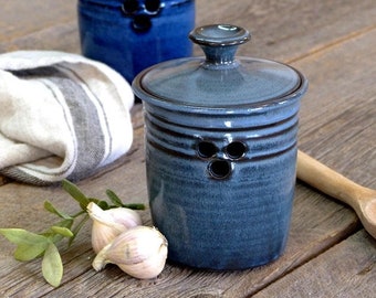 Rustic Garlic Keeper, Ceramic Garlic Jar, Homespun Pottery - Etsy