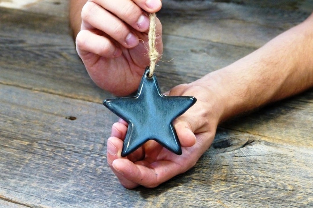 Star Ornament – Pottery Small Hanging Star Ornament, Ceramic Star ...