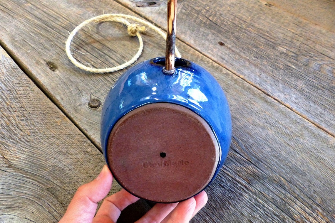 Birdhouse – Pottery Ball Shaped Bird House, Hanging Pottery Bird House ...