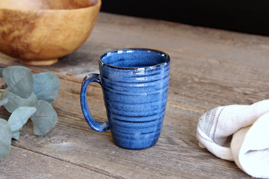 Coffee Mug – Pottery Large V-shape Striped Coffee Mug, 400 Ml Pottery ...