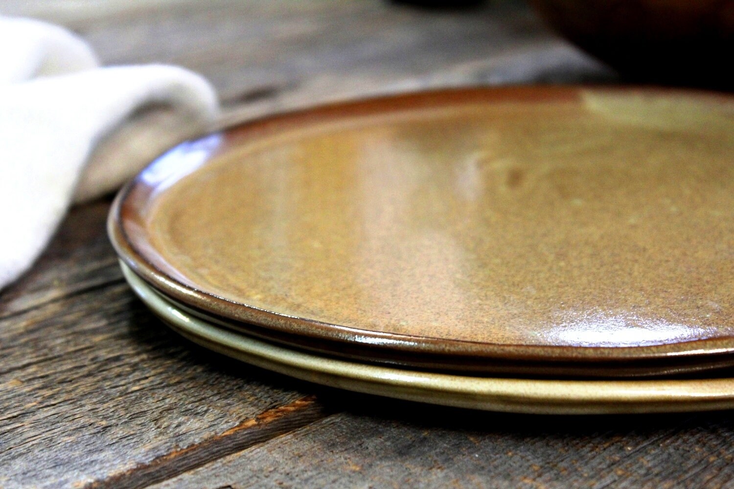 Dinner Plate – Pottery Large Slab Rolled Plate, 29 Cm Ceramic Plate ...