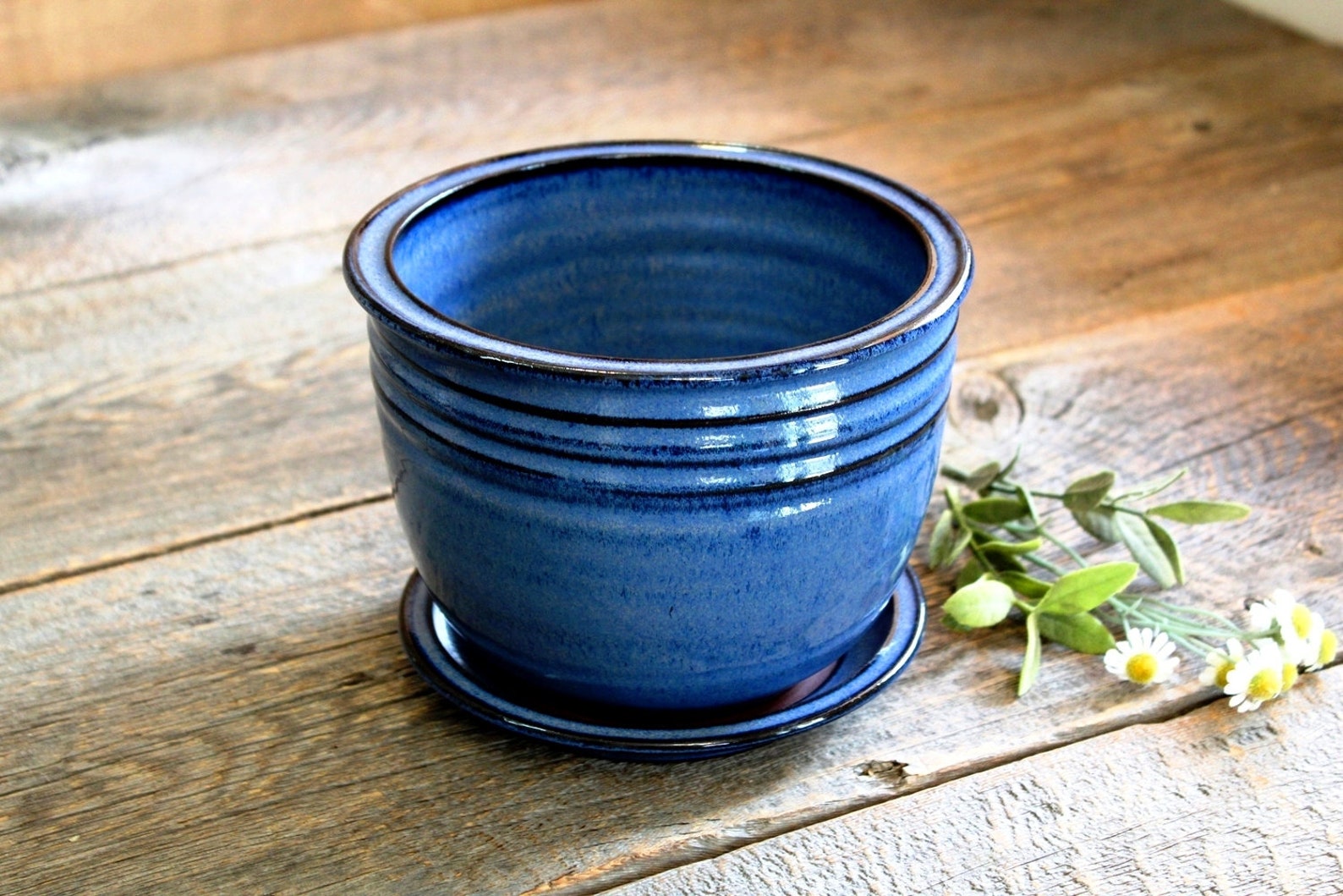 Planter– Pottery Medium Straight Planter, Flower Pot With Optional ...