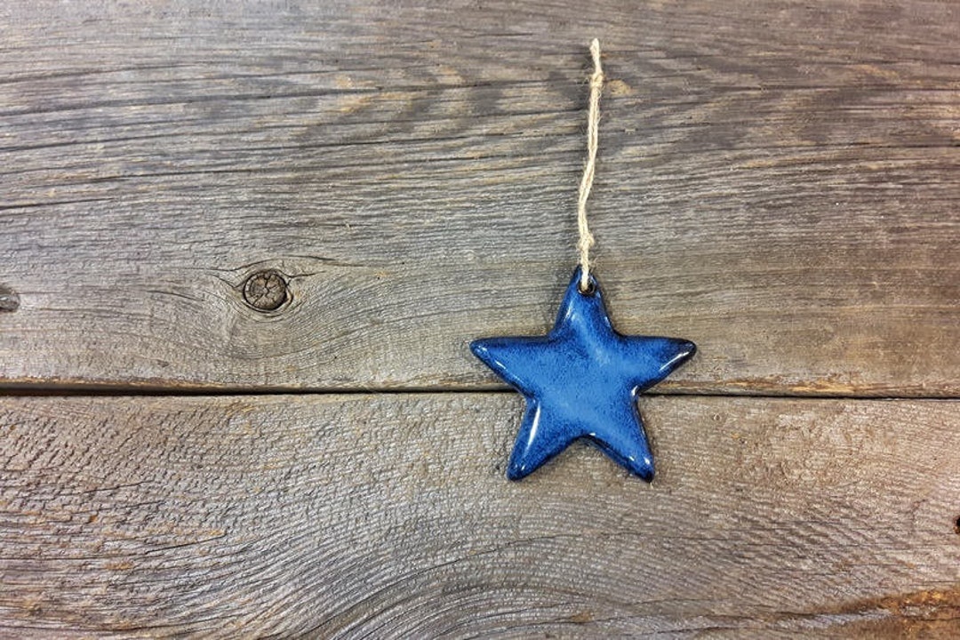 Star Ornament – Pottery Small Hanging Star Ornament, Ceramic Star ...