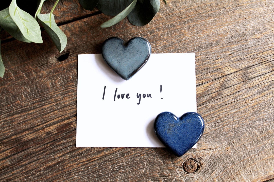 Heart Refrigerator Magnet - Pottery Heart Fridge Magnet, Colorful ...