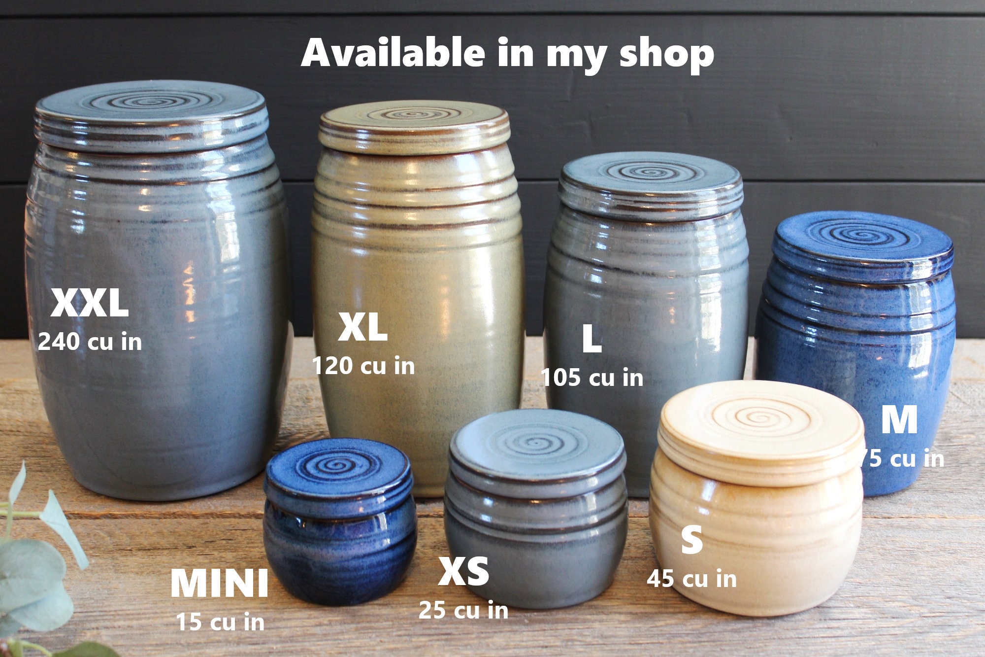 Cremation Urn - Pottery Mini Ashes Urn, 15 Cubic Inch, Human or Pet ...