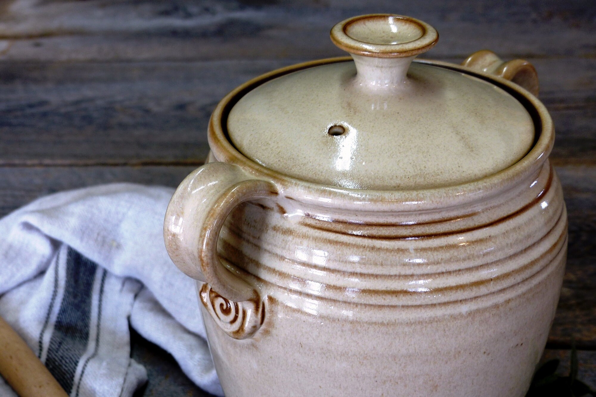 Bean Pot – Pottery Baked Beans Cooking Jar With Lid, 3 L Lidded ...