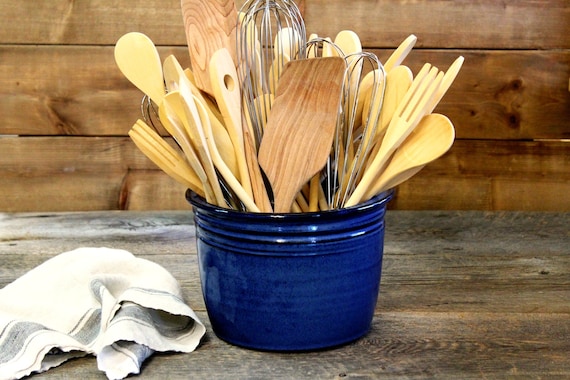 Utensil Holder Pottery Extra Large Straight Utensil Holder - Etsy