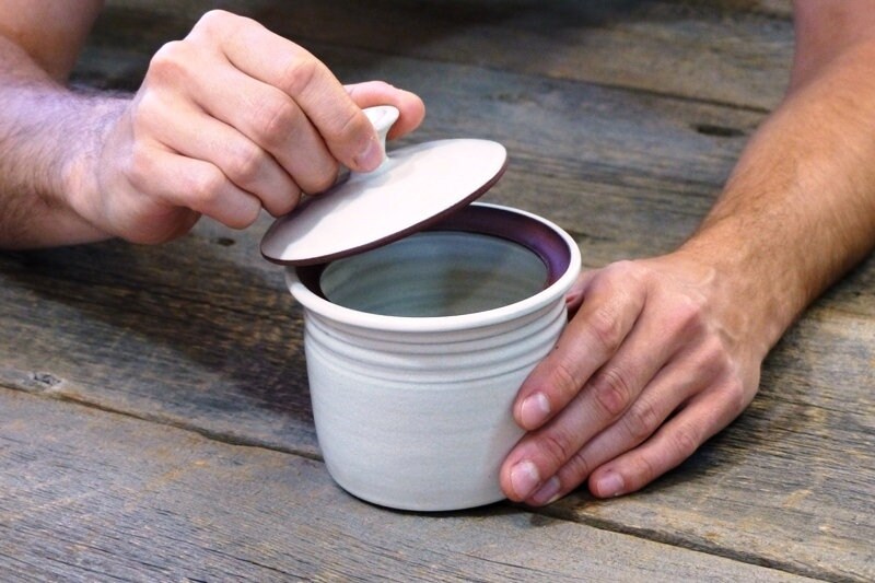 Small Jar – Pottery Small Straight Jar With Lid, 600ml Ceramic Jar ...