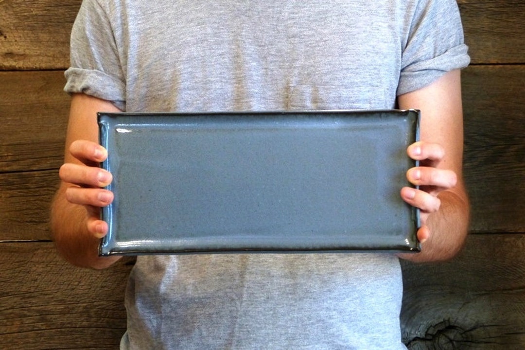 Rectangle Plate – Pottery Long Square Plate, 15 X 35 Cm Ceramic Platter ...
