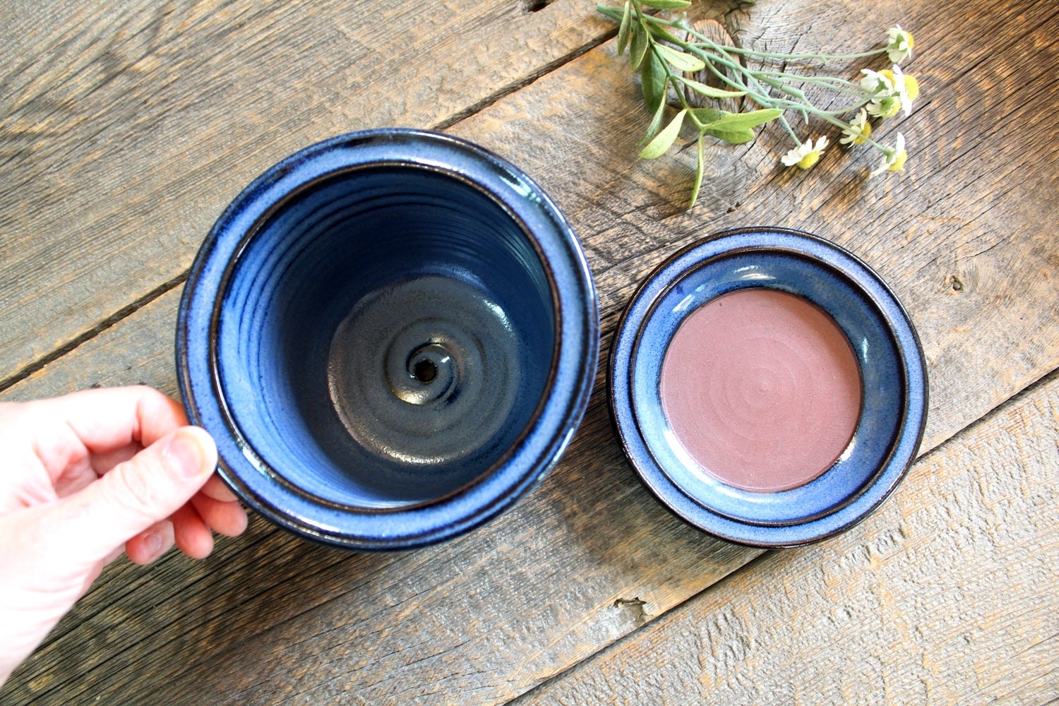 Planter– Pottery Small Straight Planter, Flower Pot With Optional ...