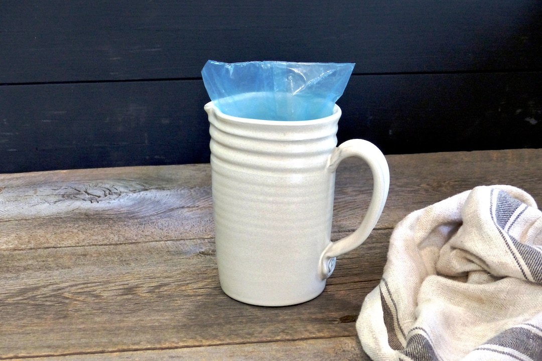 Pitcher – Pottery Milk Bag Holder, 1,25 L Water Pitcher, Large Pitcher ...