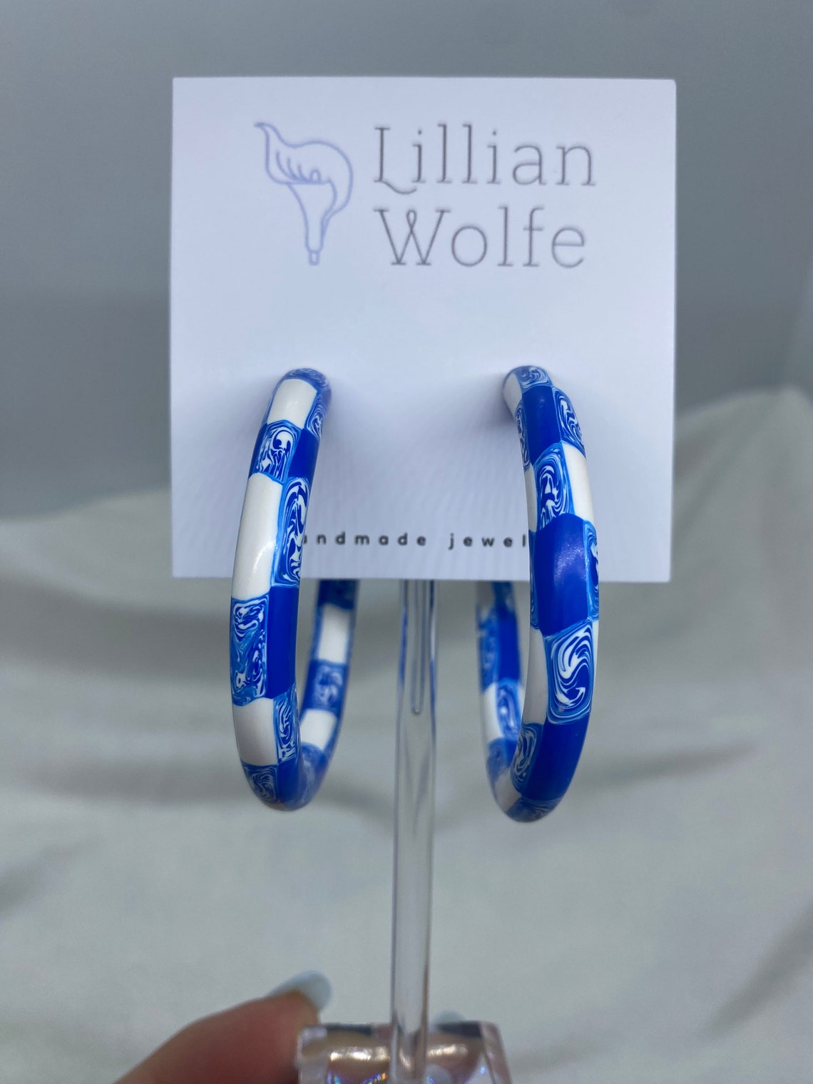 Gingham Style - Blue Hoops - Etsy