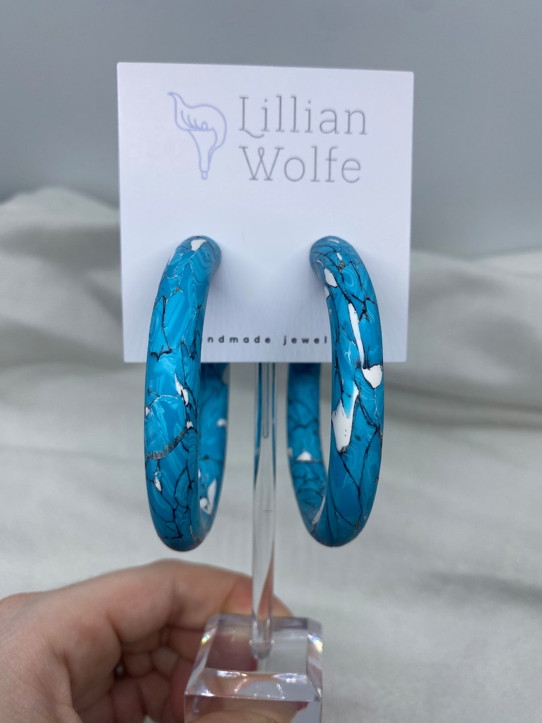 Joyce Turquoise Hoops - Etsy