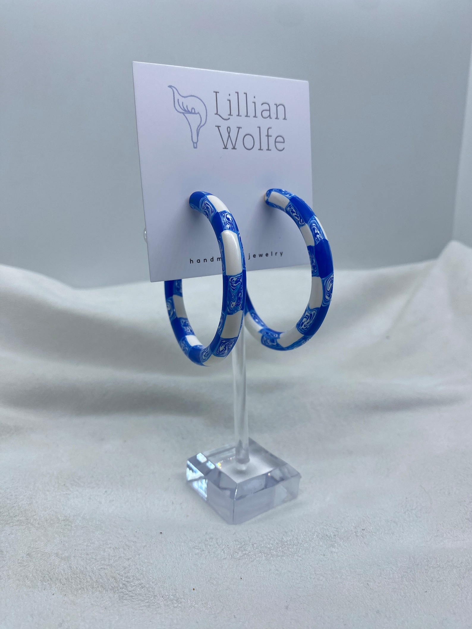 Gingham Style - Blue Hoops - Etsy