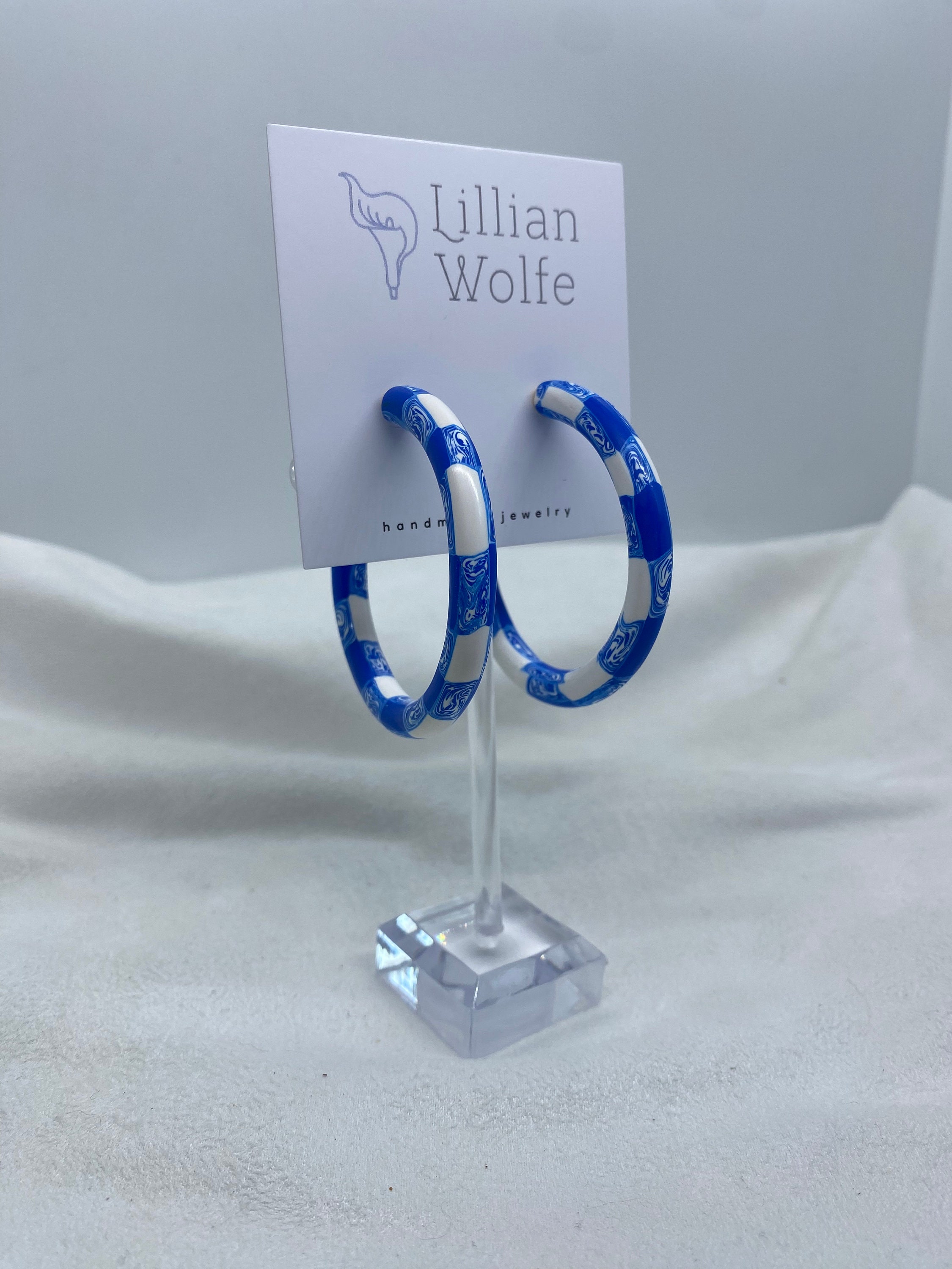 Gingham Style - Blue Hoops - Etsy