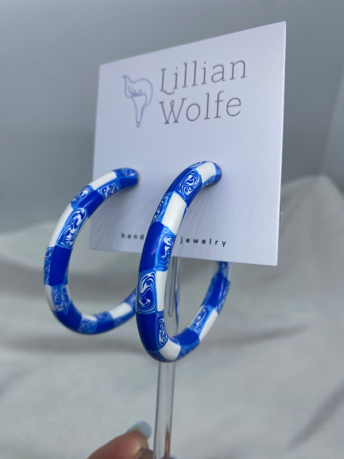 Gingham Style - Blue Hoops - Etsy