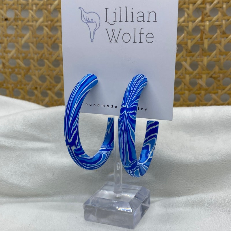Polymerclay Hoop Earrings - Etsy