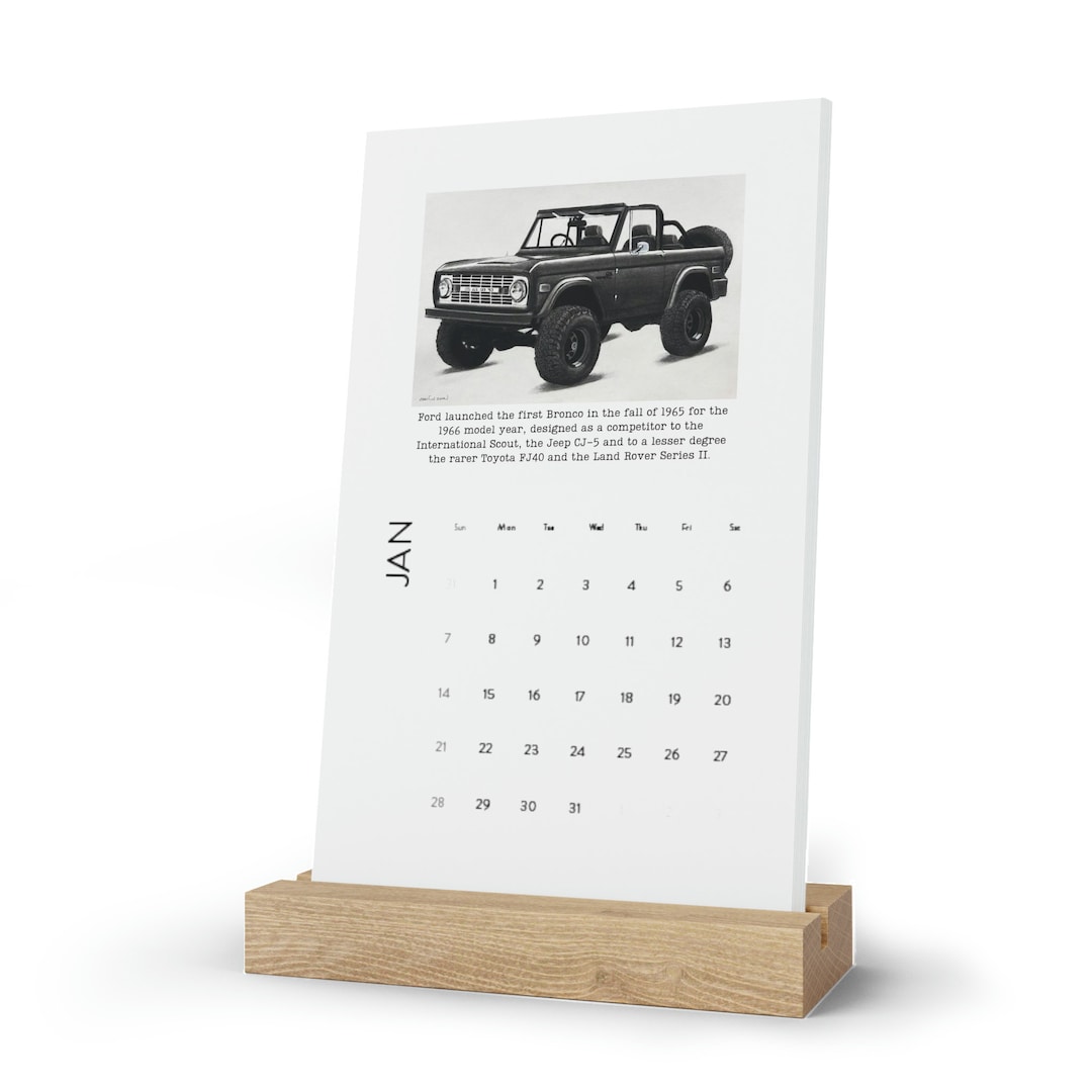 Ford Bronco Vertical Desk Calendar 2024 - Etsy