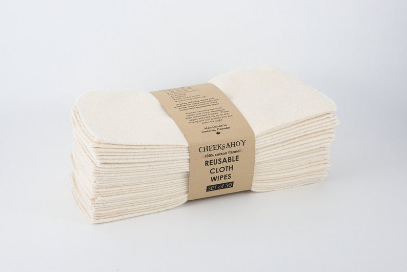 Reusable CLOTH WIPES Set of 30, 8"x8" 100% Cotton • Family Cloth ...