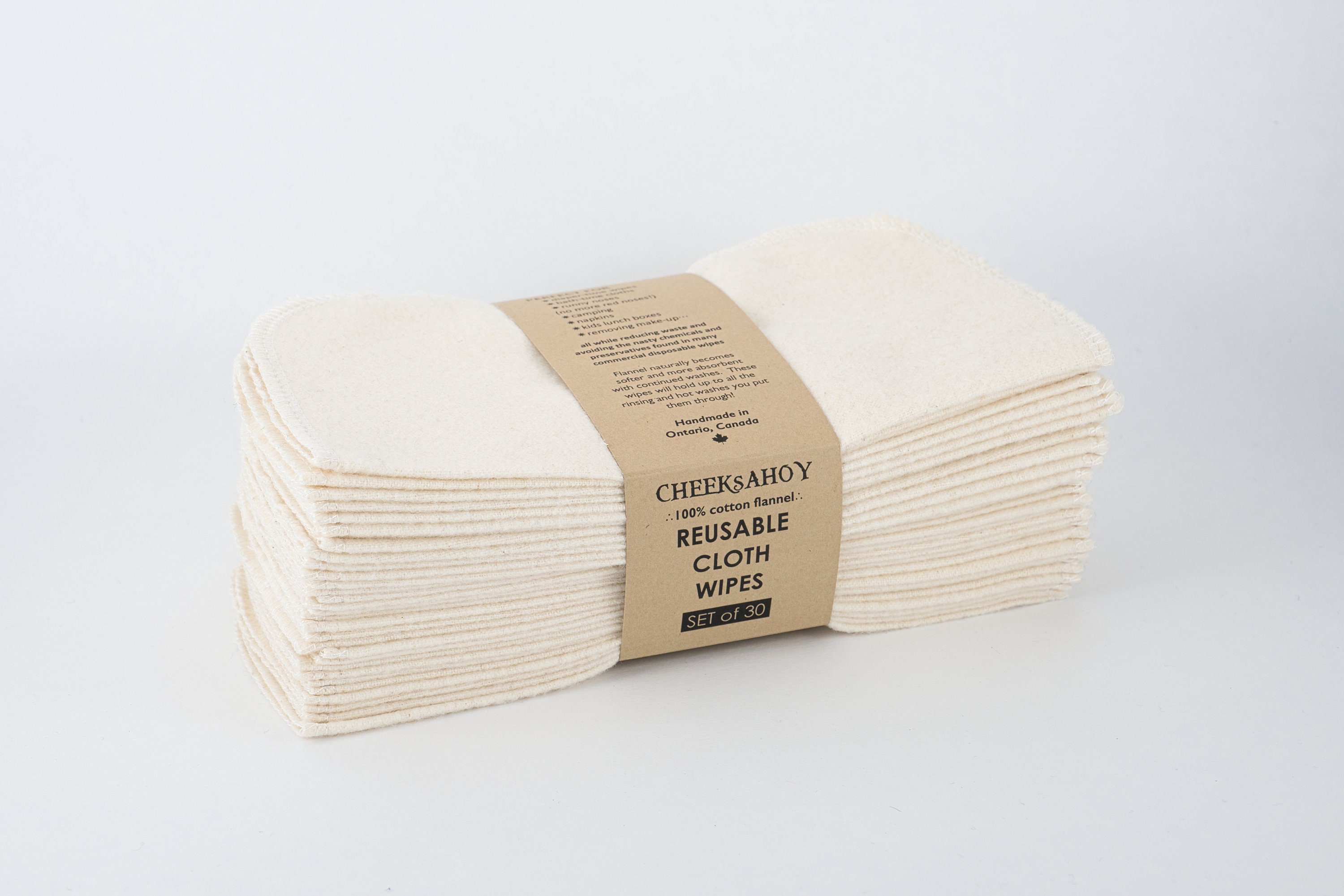 Reusable CLOTH WIPES Set of 30, 8"x8" 100% Cotton • Family Cloth ...