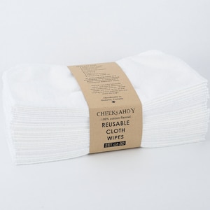 Reusable CLOTH WIPES Set of 30, 8"x8" 100% Cotton • Family Cloth ...