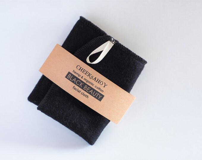 BLACK Hemp Beauty Cloth, Facial Cloth, Wash Cloth, Makeup Wipe, Oil ...