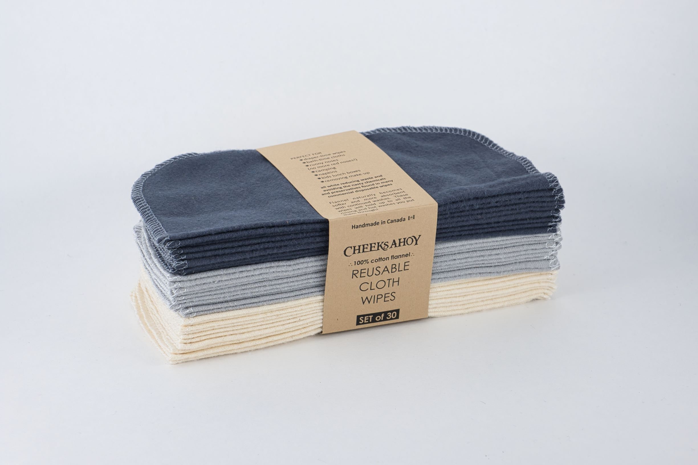 Reusable CLOTH WIPES Set of 30 8x8 100% Cotton - Etsy Canada