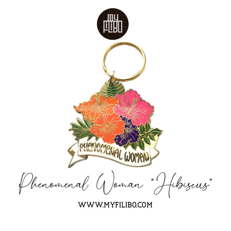 Phenomenal Woman Hibiscus Keychain Key Ring Cute Flower - Etsy