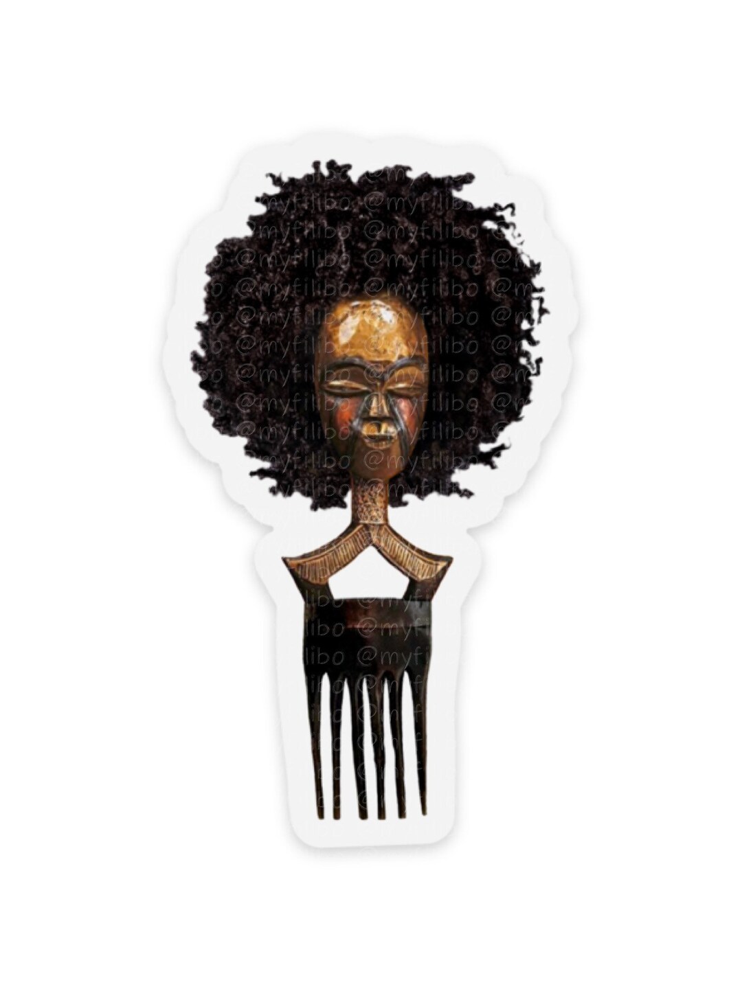 Afro Pick Mask Clear Sticker Afro - Etsy