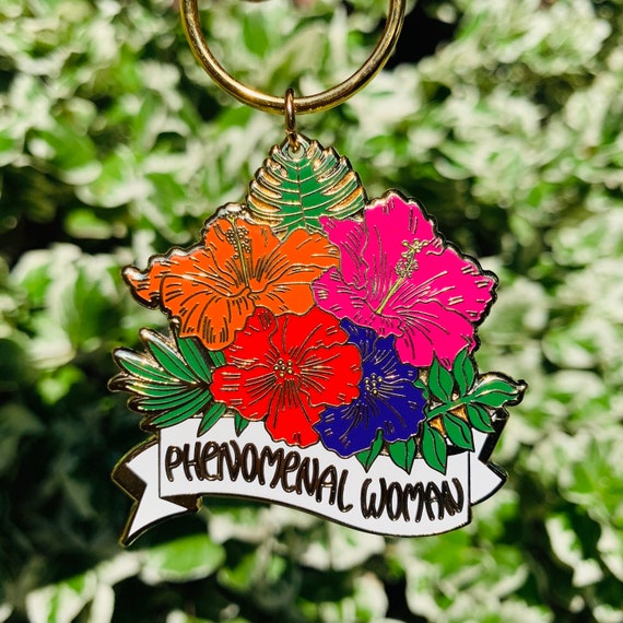 Phenomenal Woman Hibiscus Keychain Key Ring Cute Flower | Etsy