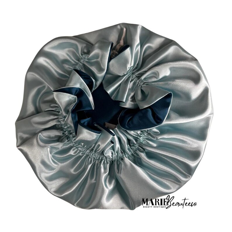 Teal Seafoam Reversible Satin Bonnet: Reversible Adjustable Silk Sleep ...