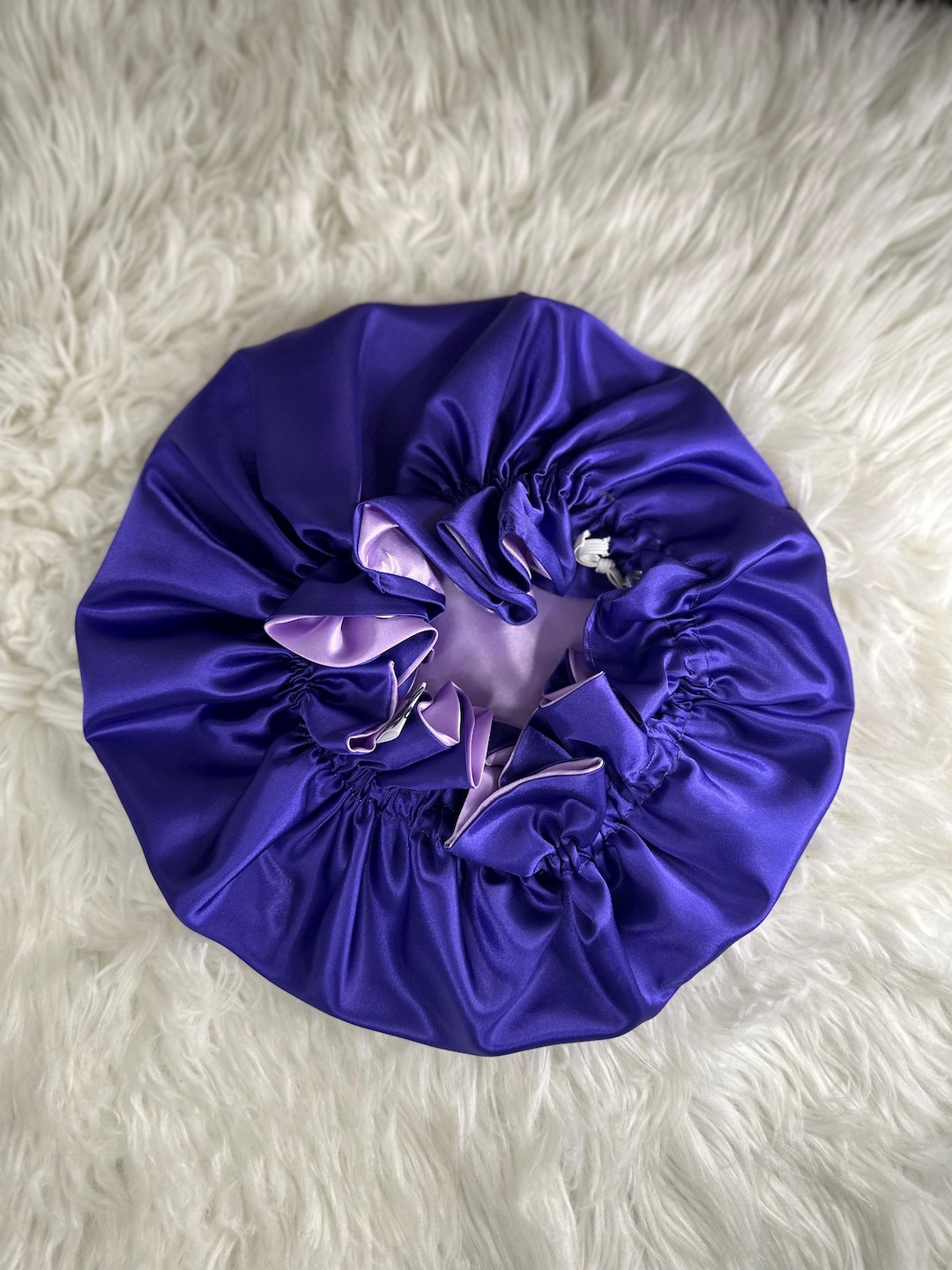Purple Lavender Satin Bonnet | Reversible Bonnet | Adjustable Bonnet ...