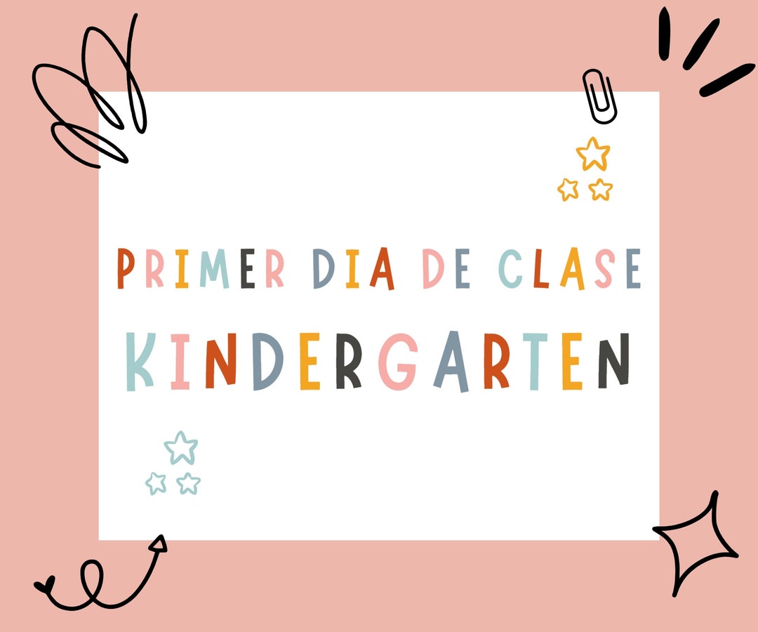 Primer Dia De Clases - Colores - Kindergarten Printable Sign - Etsy