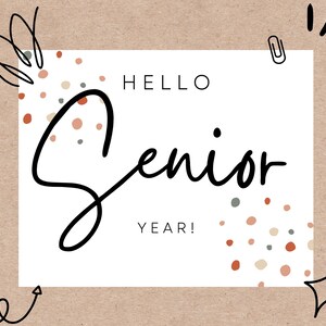 Hello Senior Year! First Day of School Printable Sign - Etsy