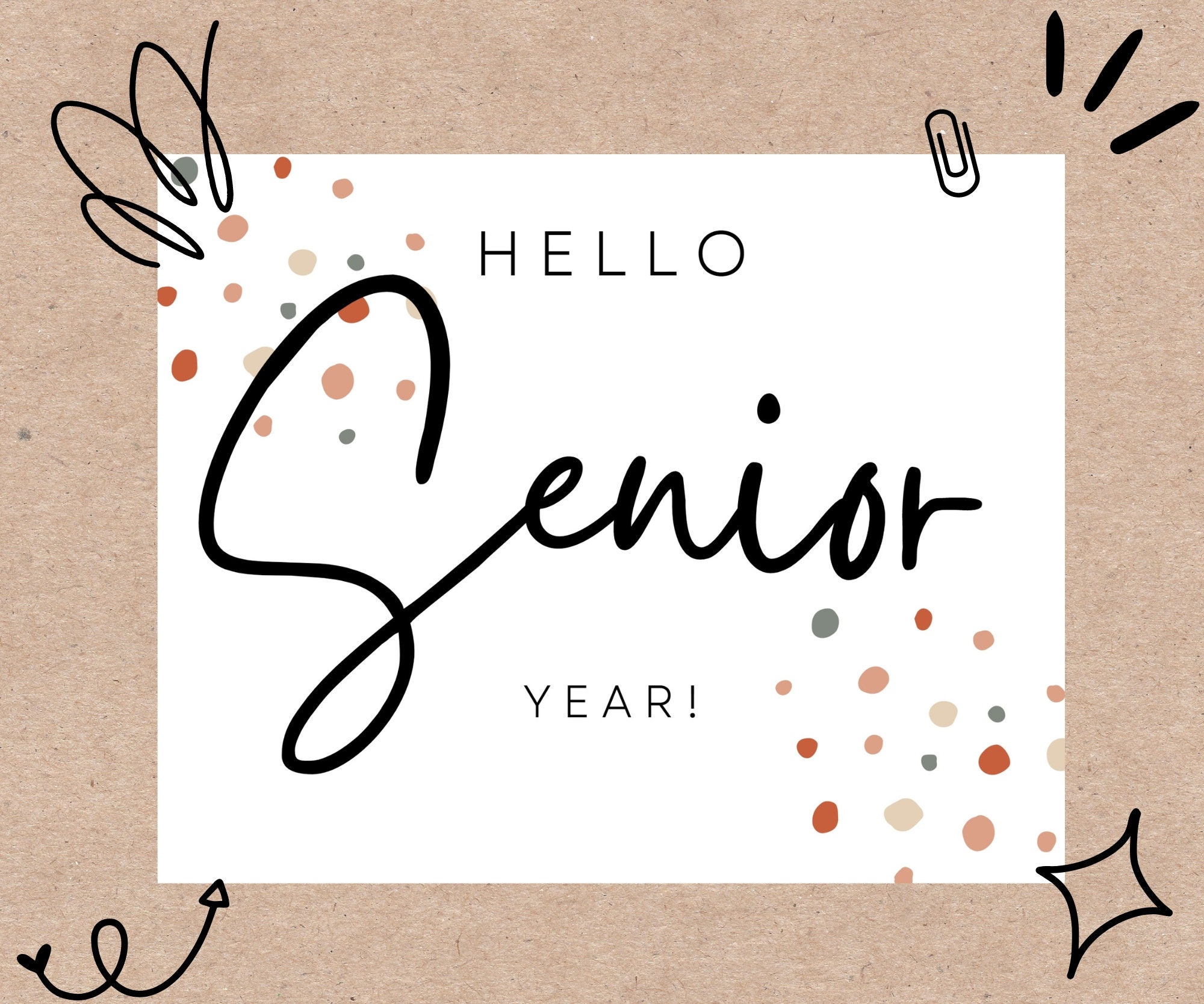 Hello Senior Year! First Day of School Printable Sign - Etsy