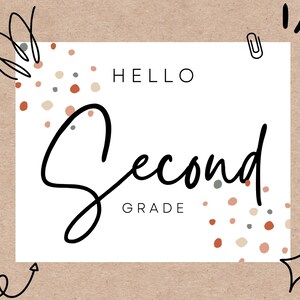 Hola Segundo Grado Cartel imprimible del primer día de clases - Etsy México