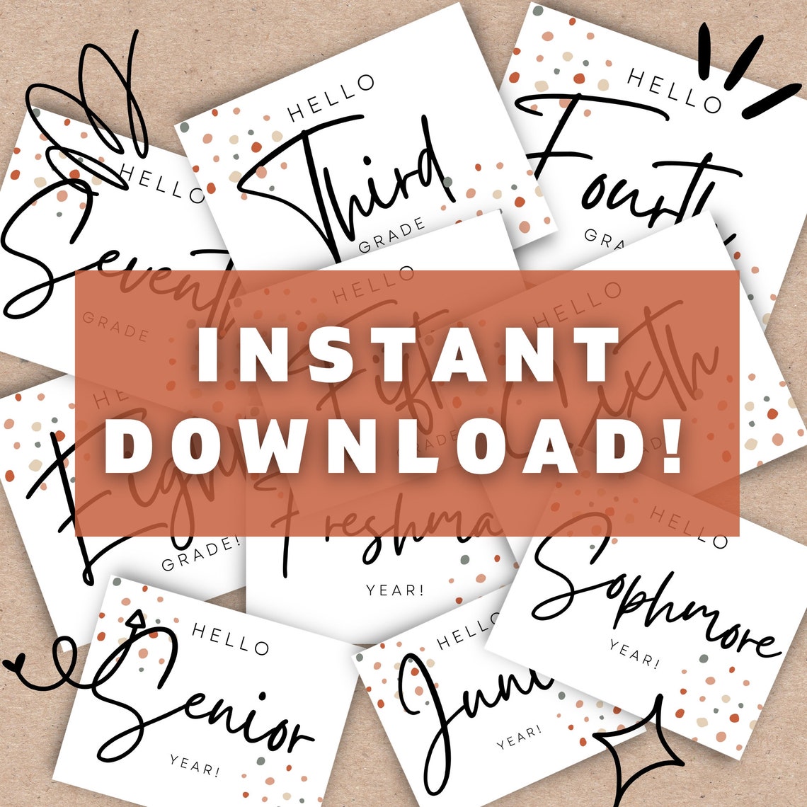 Hello Senior Year! First Day of School Printable Sign - Etsy