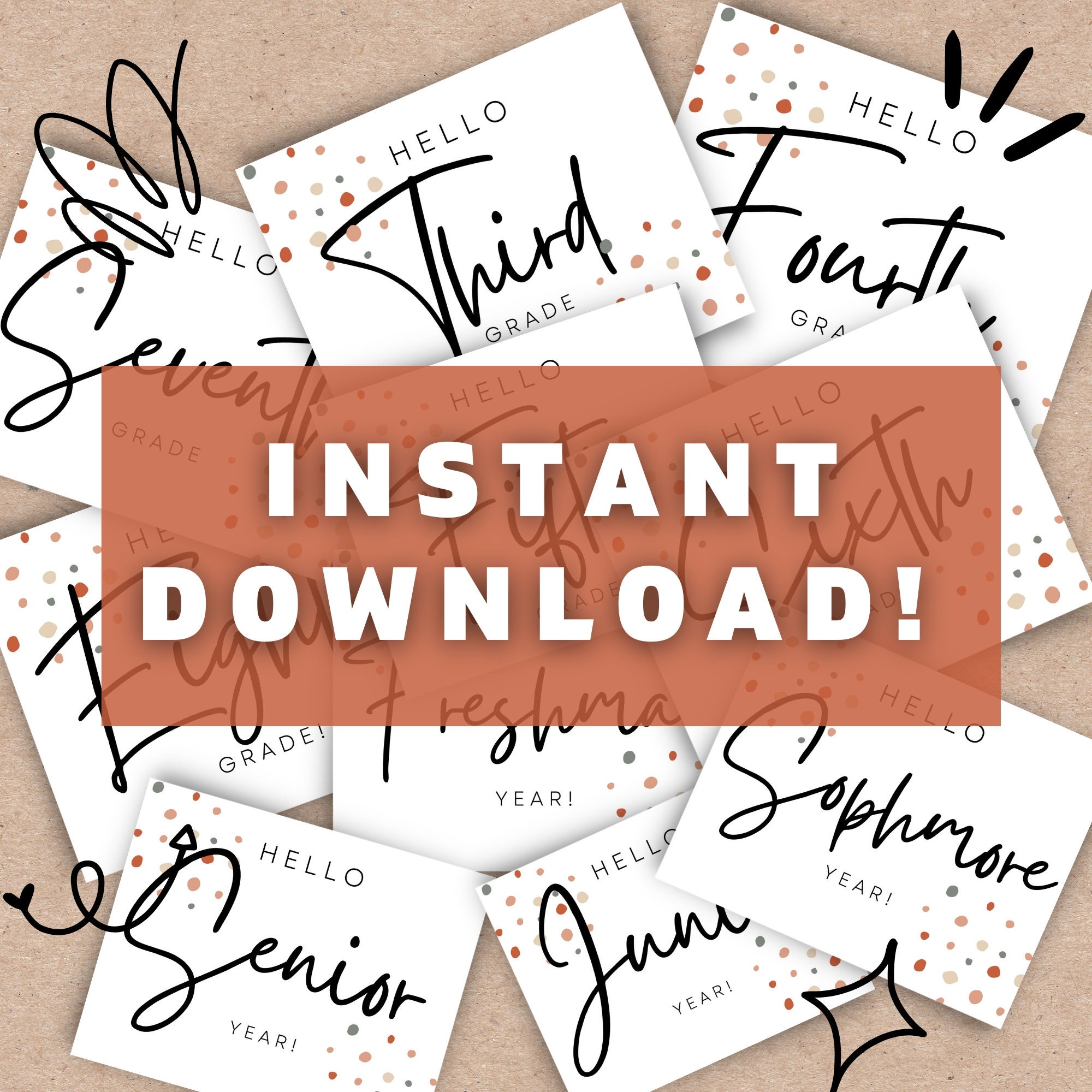 Hello Senior Year! First Day of School Printable Sign - Etsy