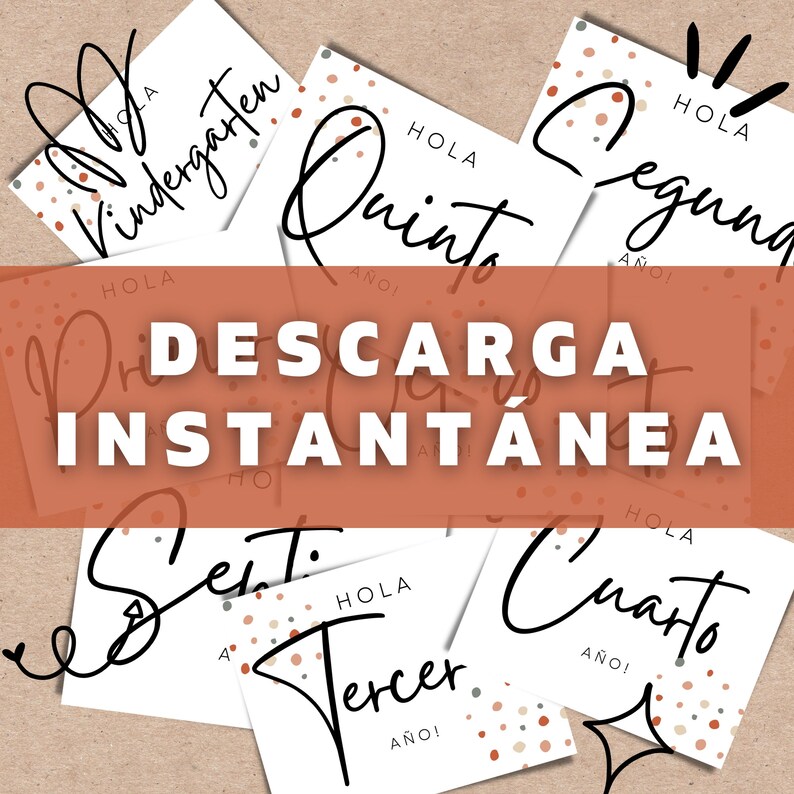 Hola Septimo Año! First Day of School Printable Sign | Primer Dia De ...