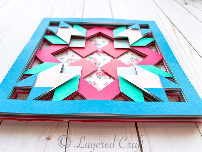 3D Quilt Block Layered Shadow Box 3D Quilt Pattern Quilt Cut File ...