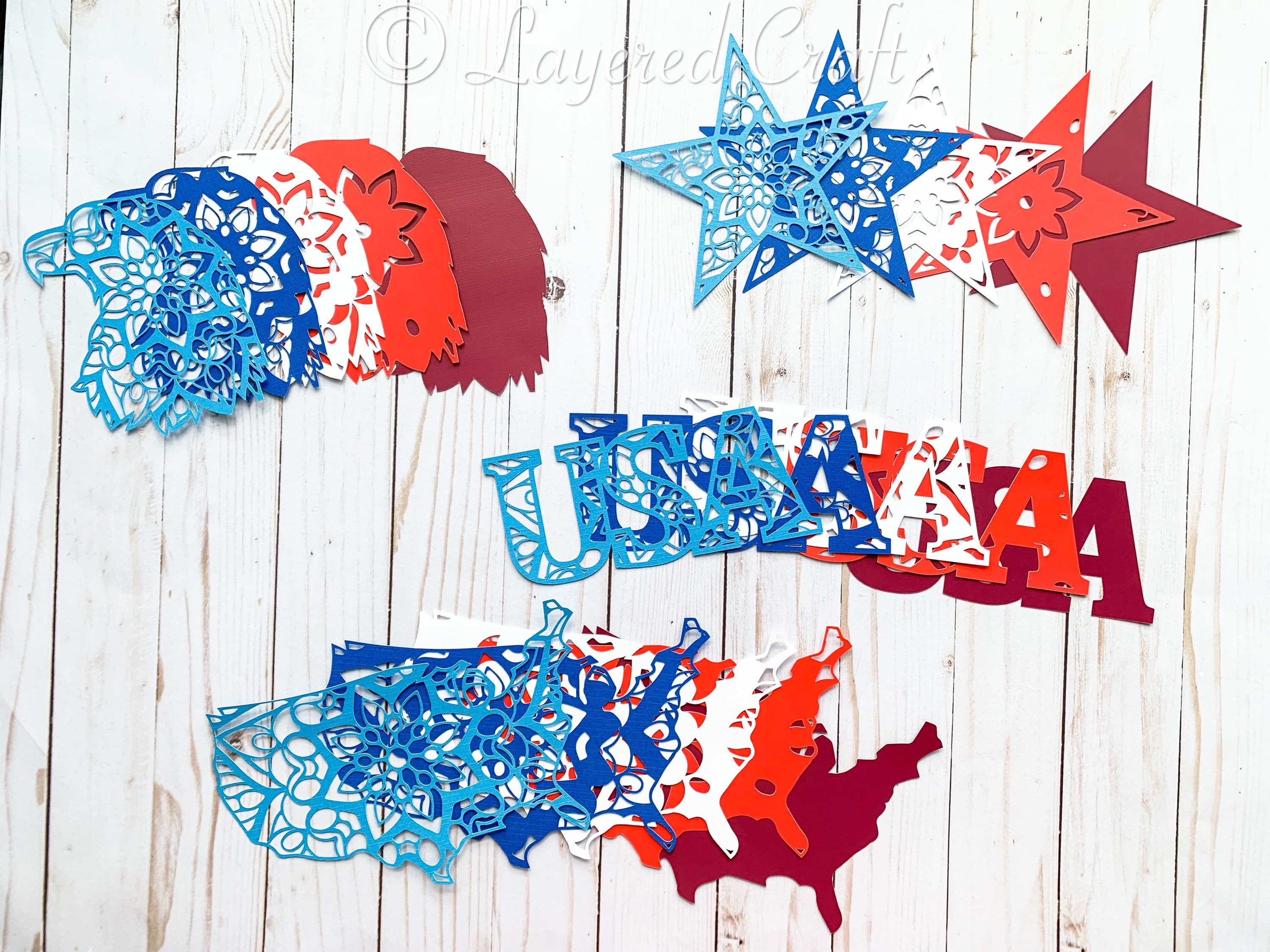 3D 4th of July America USA Mandala Bundle - Layered Digital Cut File - Etsy