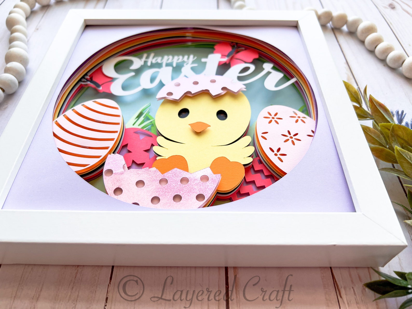 3D Happy Easter Shadow Box Layered 3D SVG- Mandala Layered Digital Cut ...