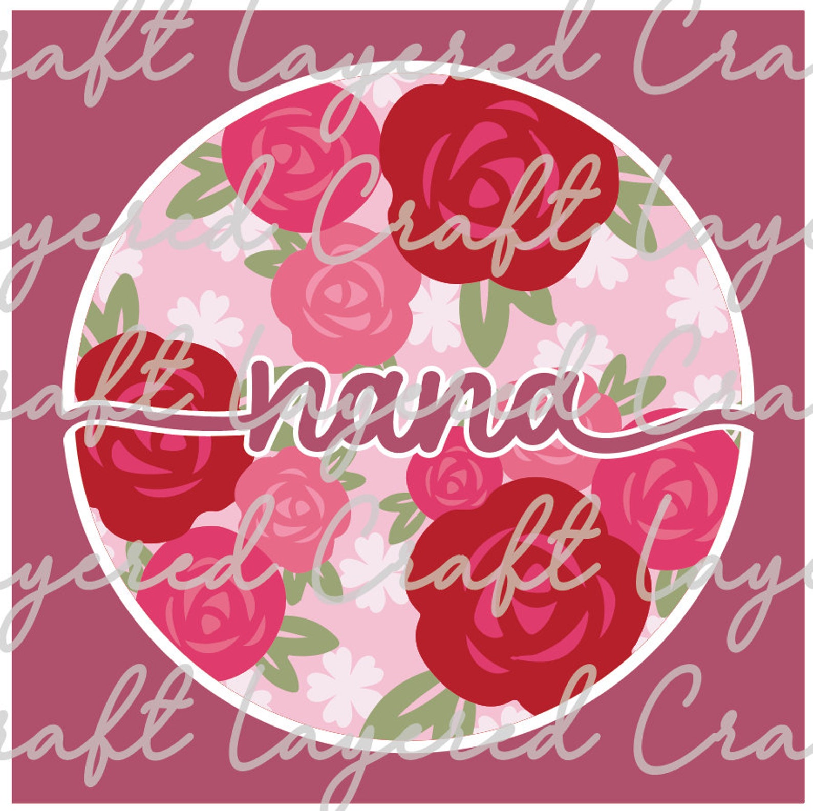 3D SVG Nana Mother's Day Rose Flower Shadow Box Layered 3D | Etsy