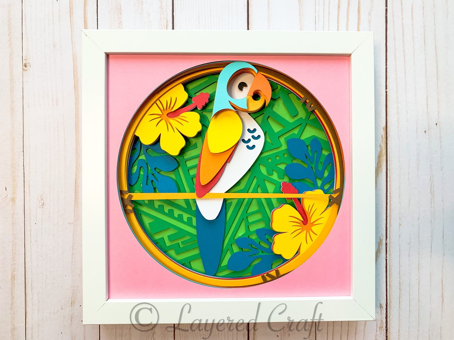 Tiki Bird, 3D SVG, Tiki Room, Tiki Bar, Parrot Shadow Box, Shadowbox ...